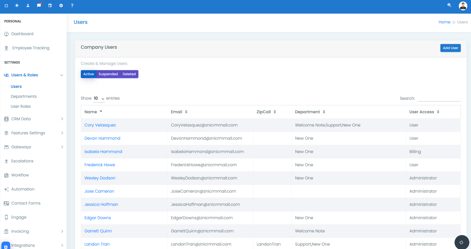 How to add a new user in CRM? - ZNICRM Guide