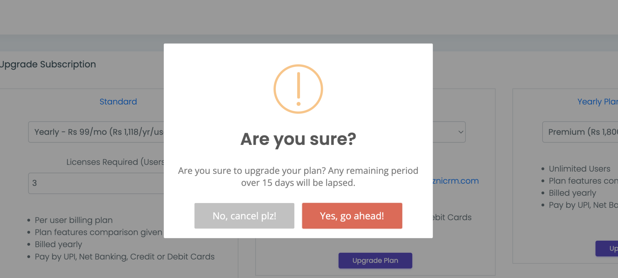 How to manage & upgrade your billing plan? - ZNICRM Guide